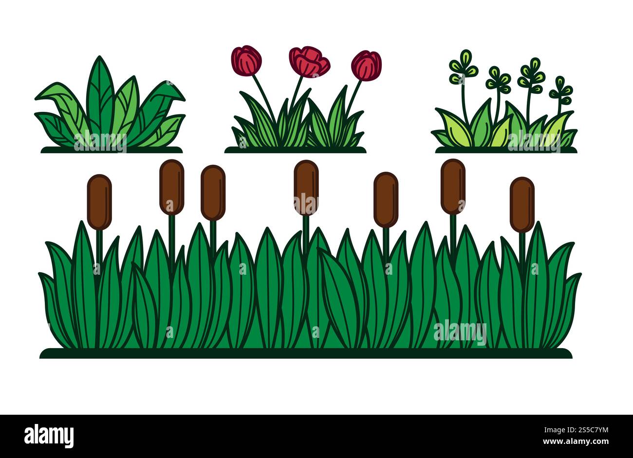 Field hedges Stock Vector Images - Alamy