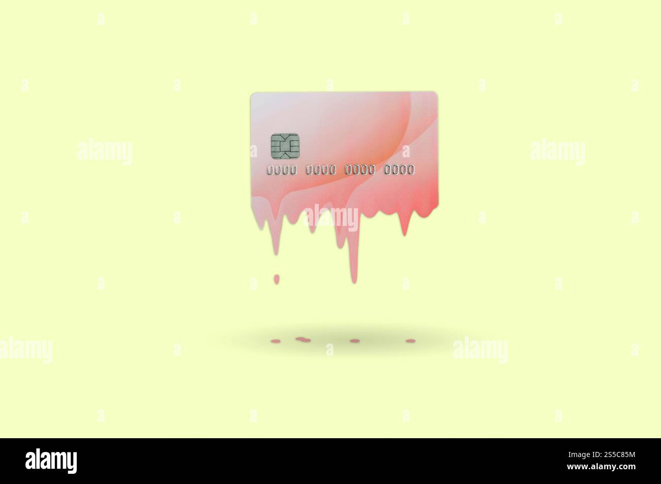Card expires soon concept shows liquid credit card that is dissolving ...