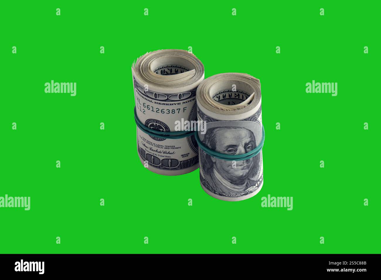 50 Reich marks bills lies in stack on background of big semi ...