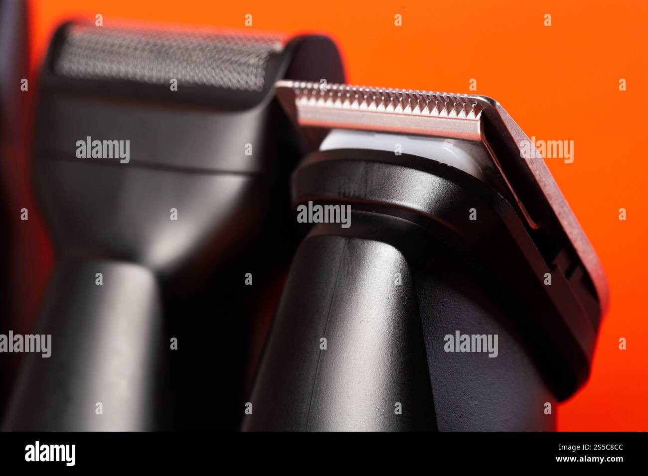 Set of trimmer and trimmer attachments for beards, sideburns and ...