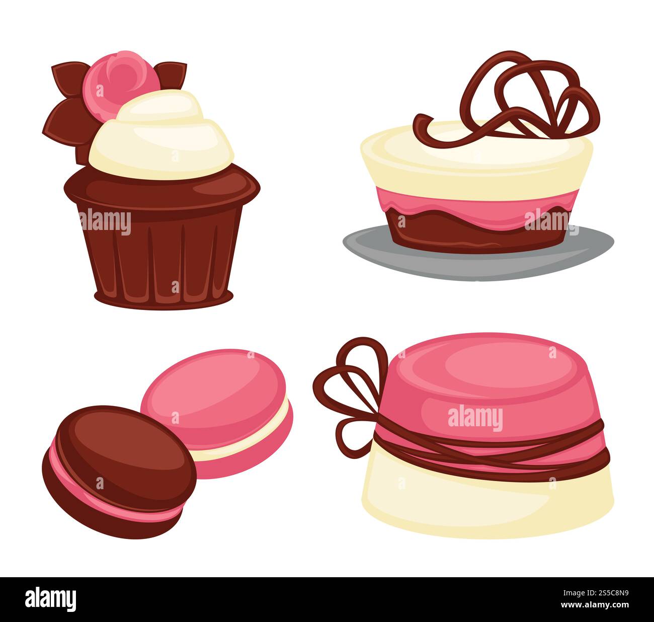 Variety fresh biscuit cakes Stock Vector Images - Alamy