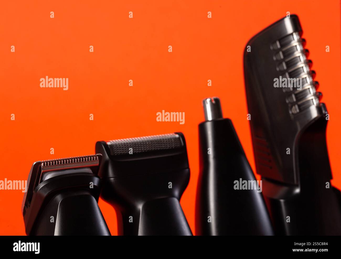 Set of trimmer and trimmer attachments for beards, sideburns and ...