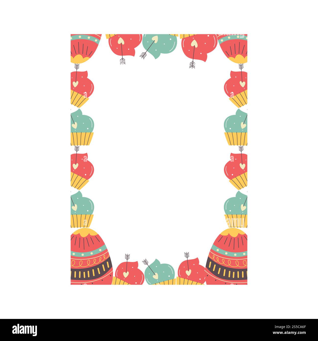 Easter egg rectangle frame design. Easter holiday egg hunt border in ...