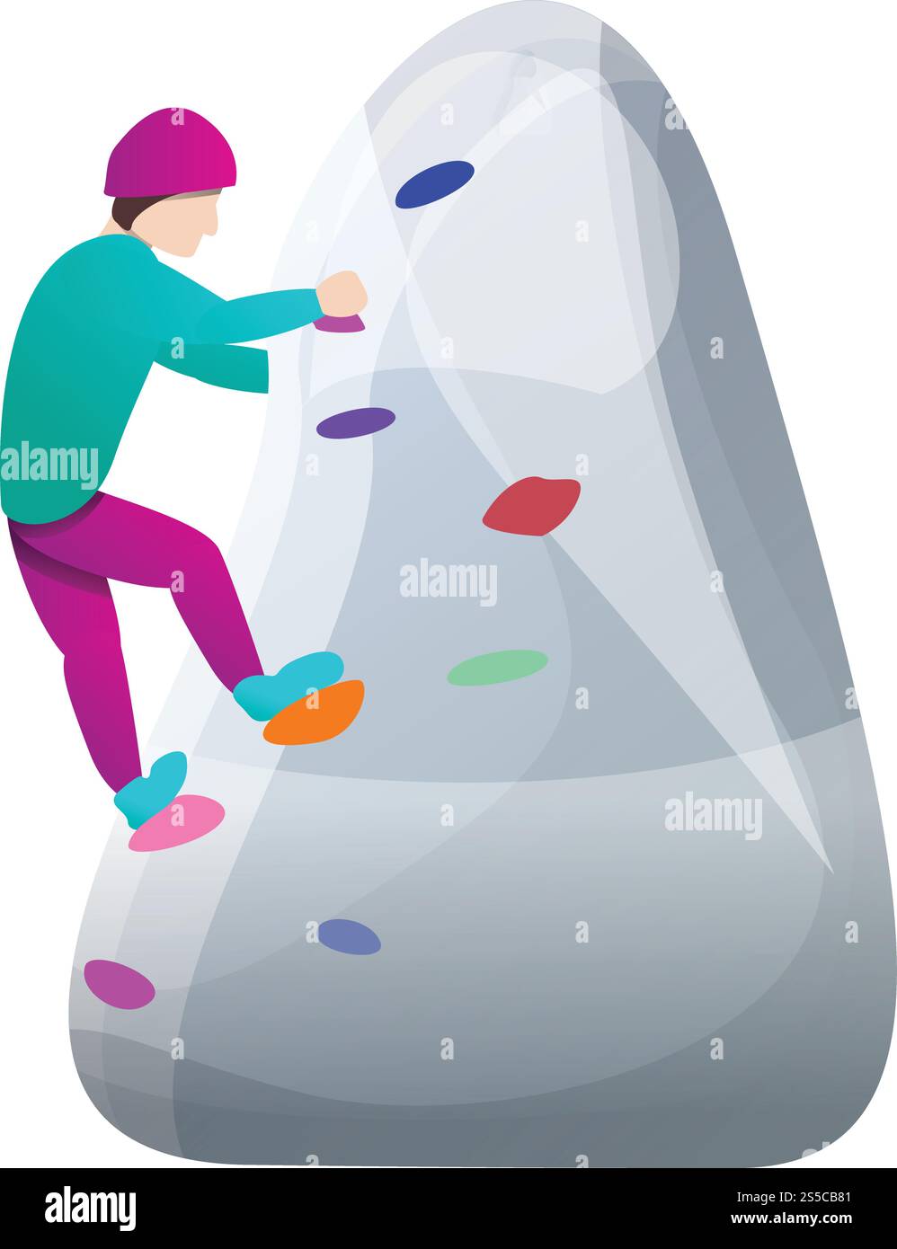 Student wall climbing icon. Cartoon of student wall climbing vector ...