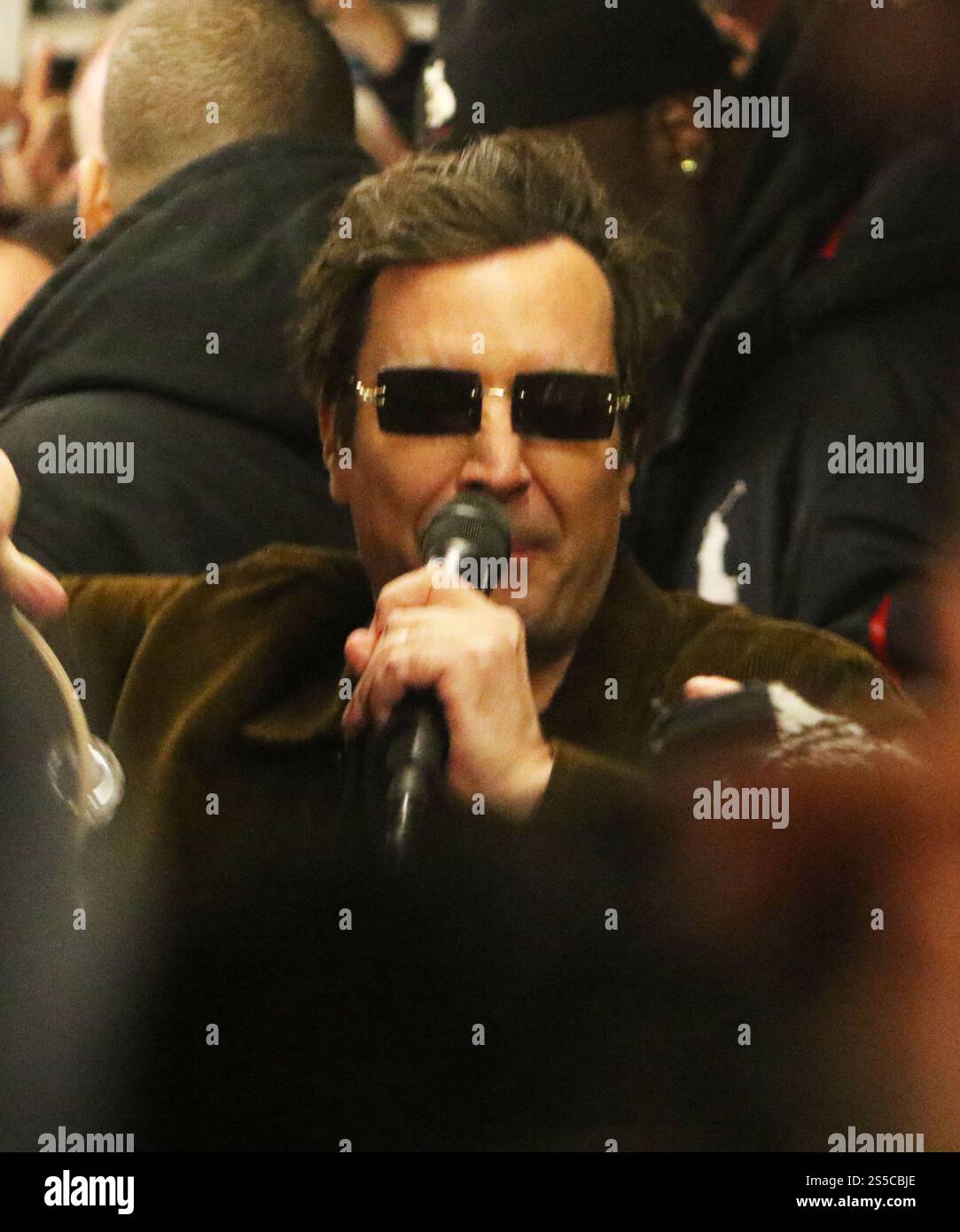 New York, NY, USA. 13th Jan, 2025. Bad Bunny and Jimmy Fallon perform ...