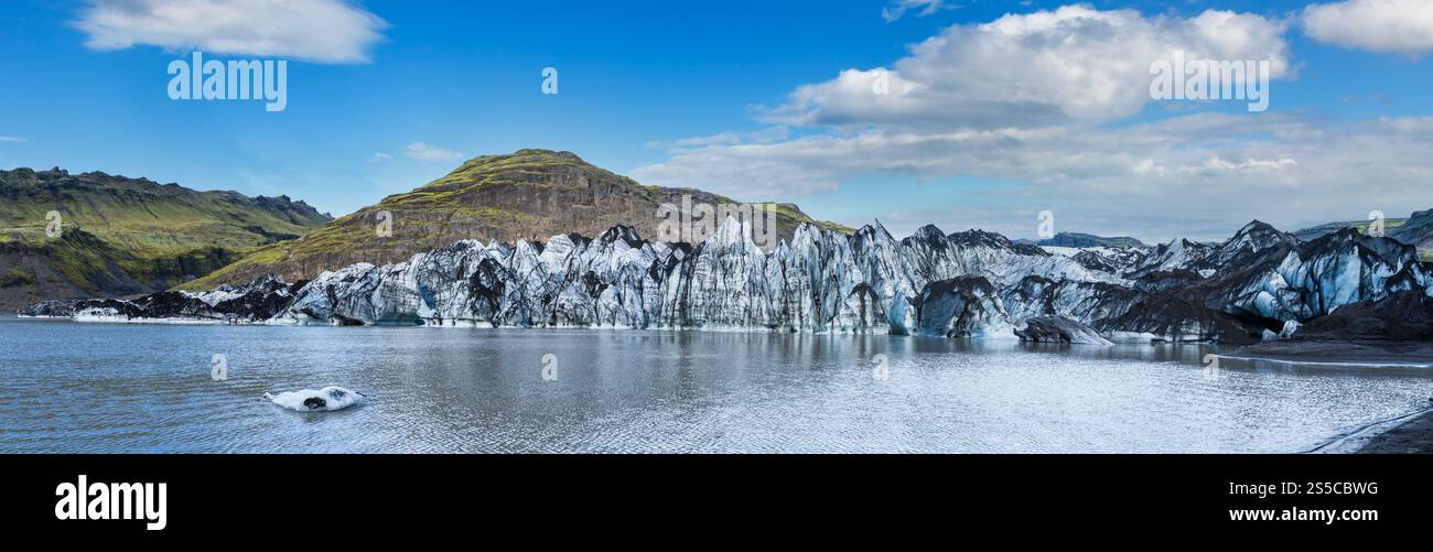 Solheimajokull glacier, Iceland. The tongue of this glacier slides from ...