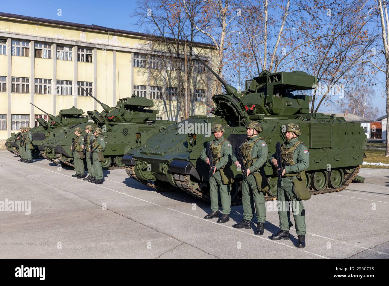 Croatian soldiers during the ceremonial handover of the first Bradley ...