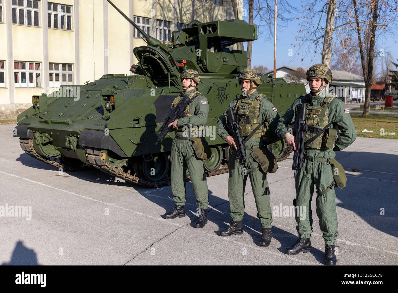 Nasice, Croatia. 14th Jan, 2025. Croatian soldiers during the ...