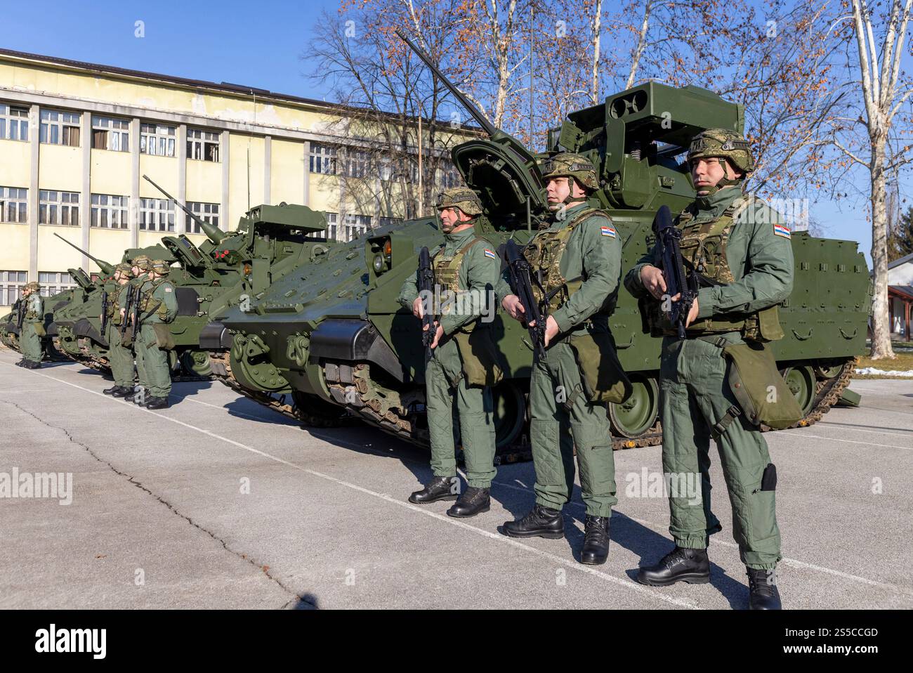 Nasice, Croatia. 14th Jan, 2025. Croatian soldiers during the ...