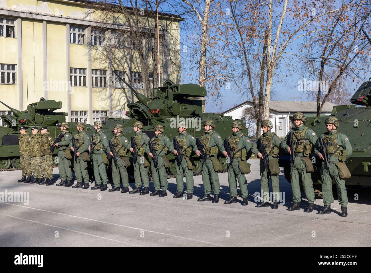 Nasice, Croatia. 14th Jan, 2025. Croatian soldiers during the ...