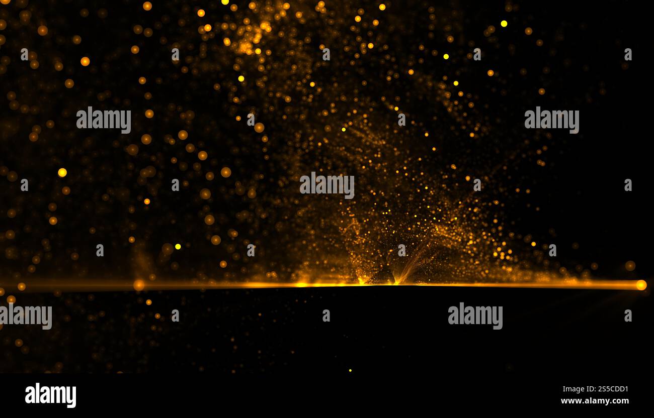 golden particles dust explosion background Stock Photo - Alamy