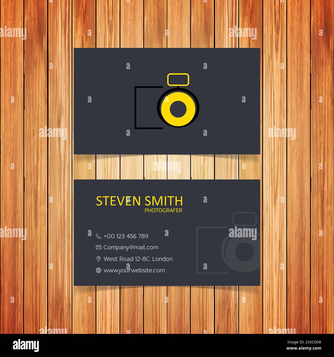 Camera logo Minimal Corporate Business card with Black Front and Back ...