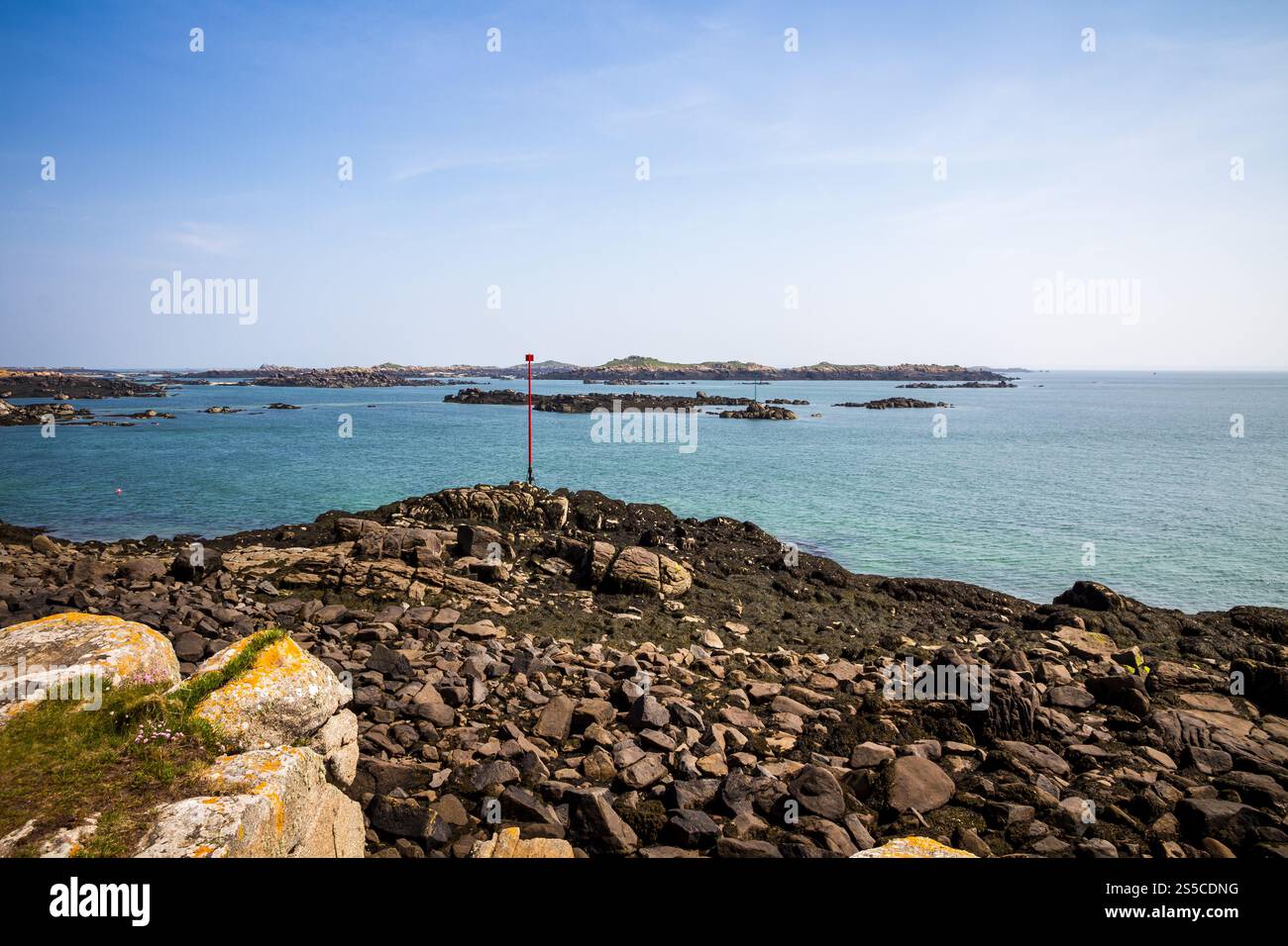 Chausey island coast and cliffs landscape in Brittany, France. Chausey ...