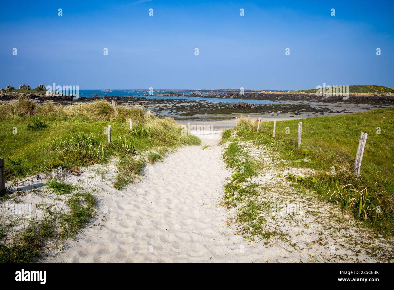 Chausey island coast, beach and cliffs landscape in Brittany, France ...