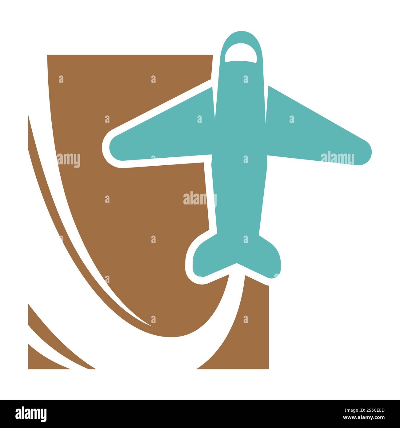 Plane that flies up and leaves trace promo emblem for travel company ...