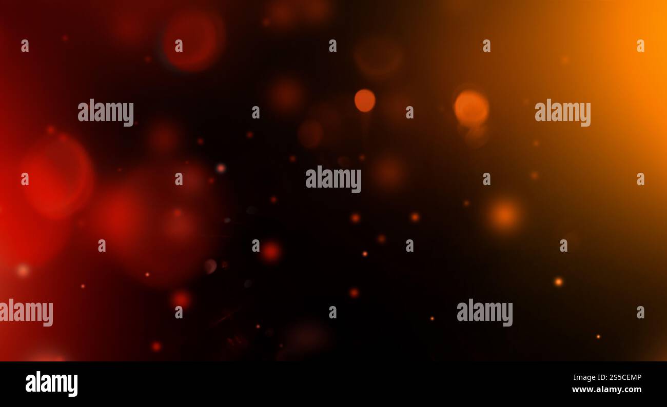 Red and yellow Lens flare particles. Abstract background. Christmas ...