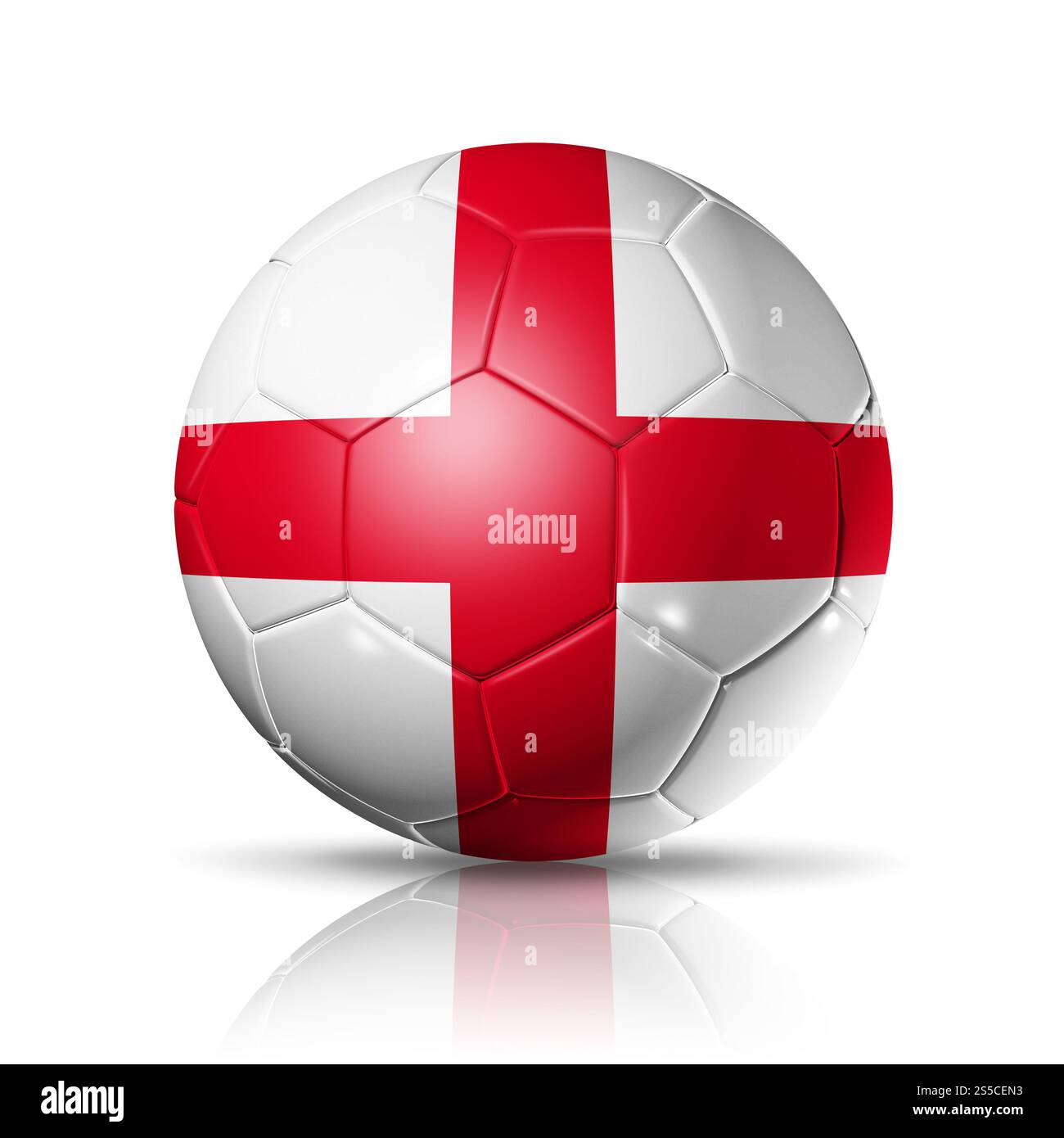 3D soccer ball with England team flag, football 2022. isolated on white ...