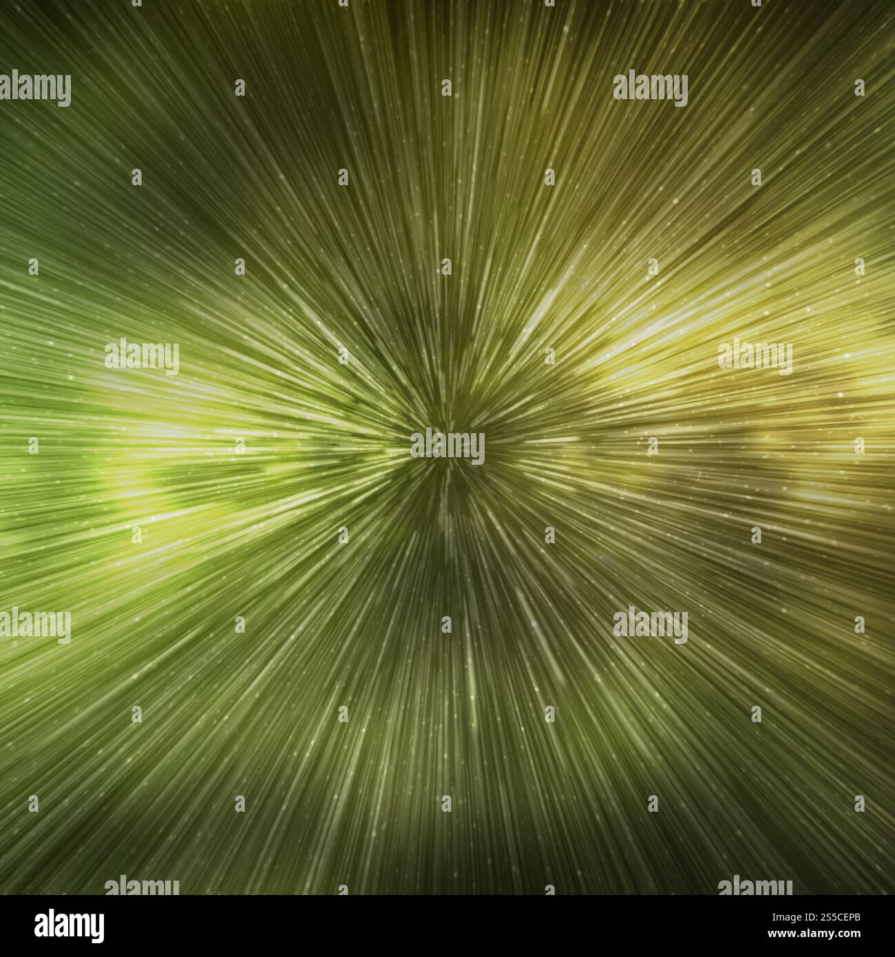 Hyperspace speed effect in night starry sky. Bright yellow galaxy ...