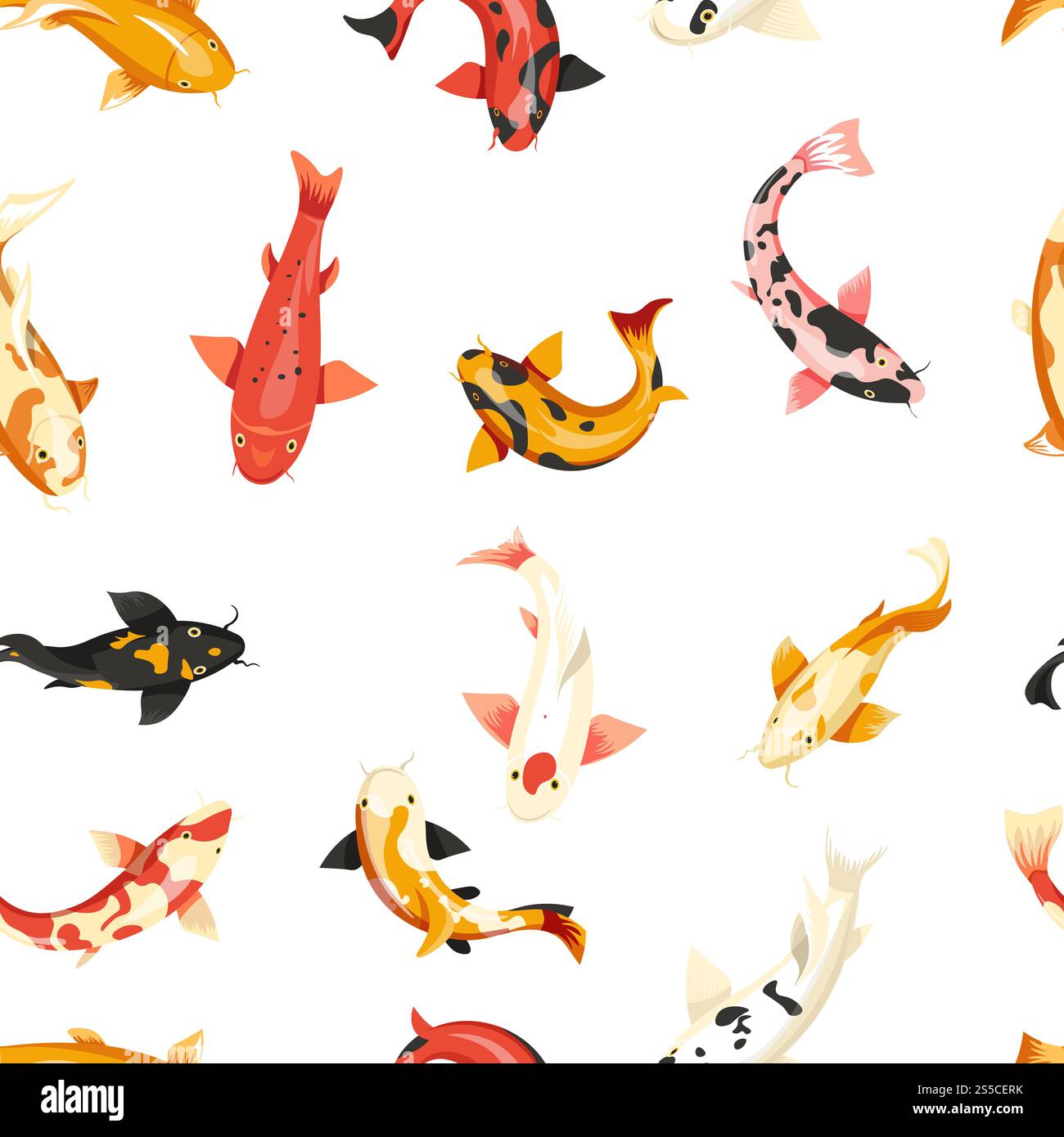 Fish exotic cold blooded animals seamless pattern vector. Different ...