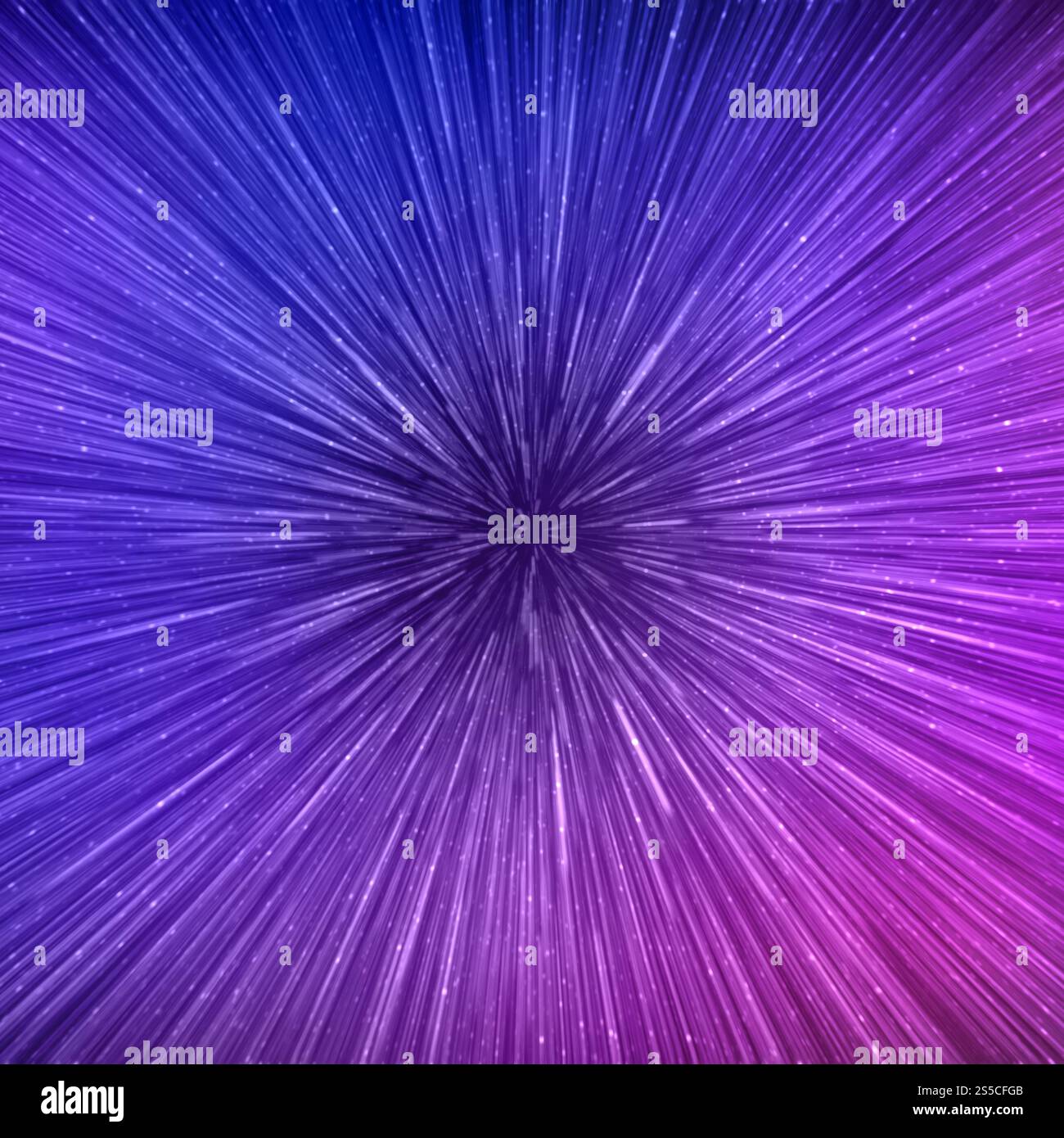 Hyperspace speed effect in night starry sky. Bright purple blue galaxy ...