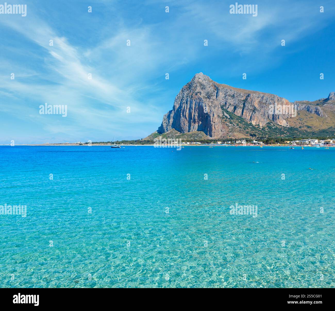 Paradise Tyrrhenian sea bay, San Vito lo Capo beach with clear azure ...