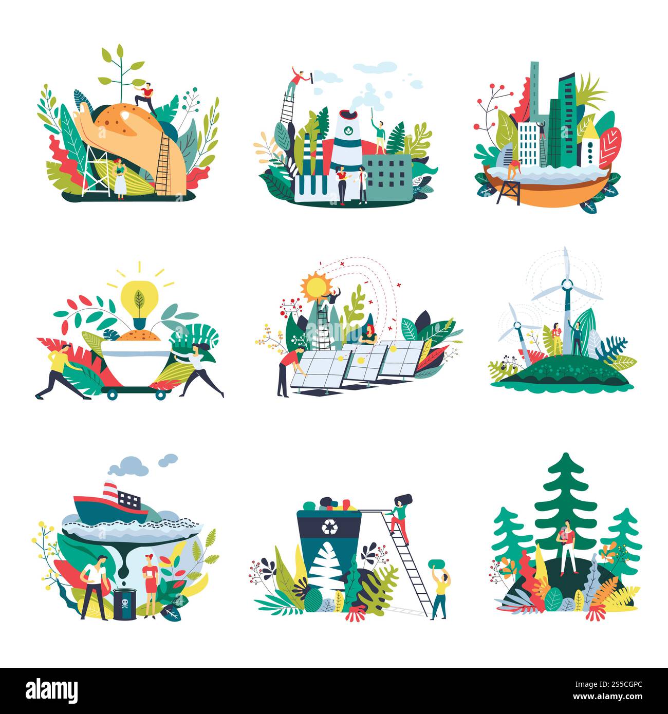 Small man in big environment Stock Vector Images - Alamy
