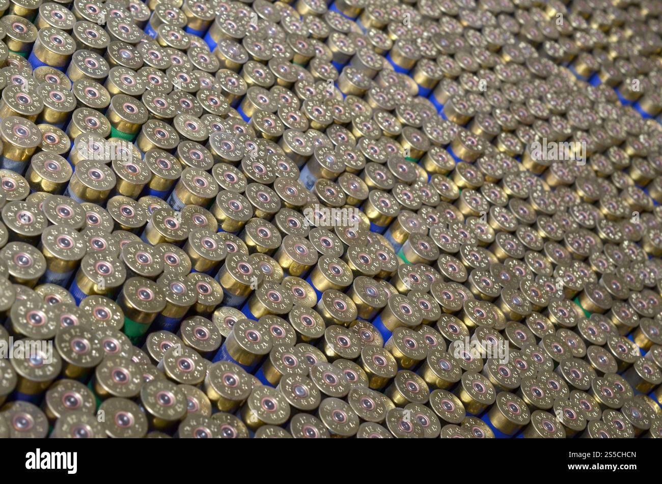 Pattern of 12 gauge cartridges for shotgun bullets. Shells for hunting ...