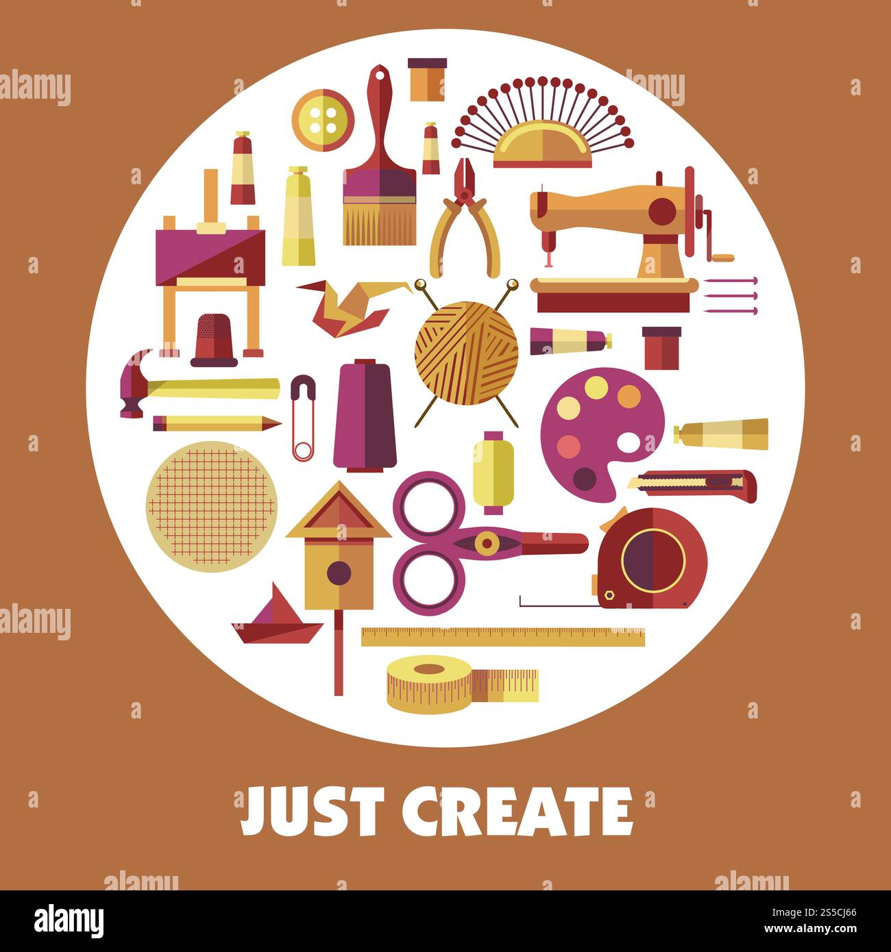 Just create poster for handicraft and art hobby workshop. Vector tools ...