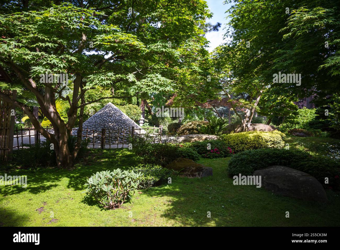 Beautiful traditional japanese garden in summer. Zen background Stock ...