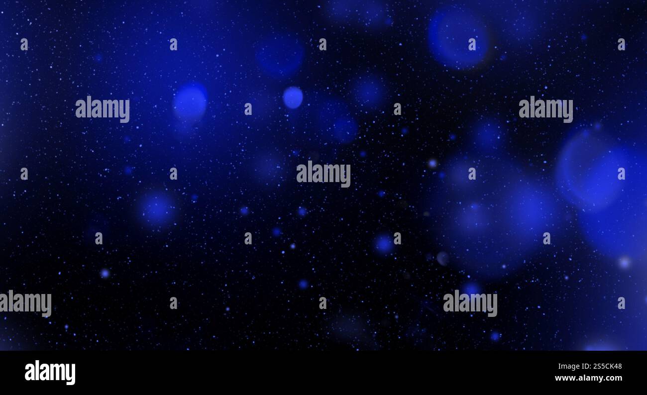 Blue colorful starry sky, horizontal galaxy background banner. Blue ...