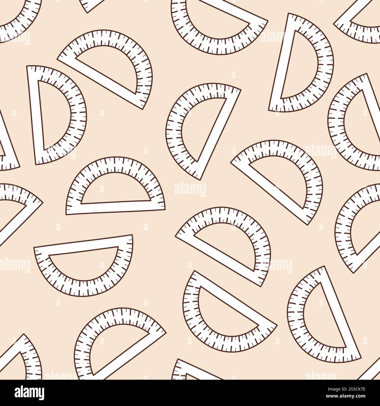 School Protractor Seamless. Back To School Sketch Doodle Design. Vector ...