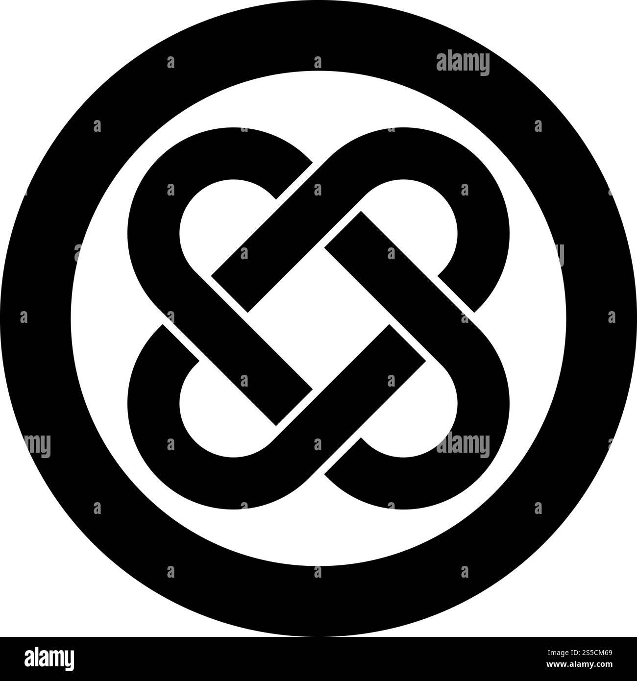 Celtic knot icon in circle round black color vector illustration flat style simple image. Celtic ...
