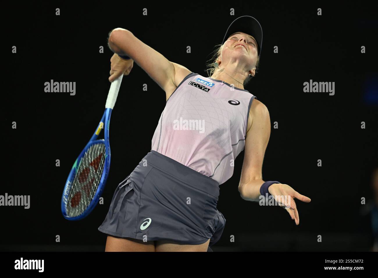 Melbourne, Australia. 14th Jan, 2025. Olivia Gadecki of Australia prepares to serve during her ...