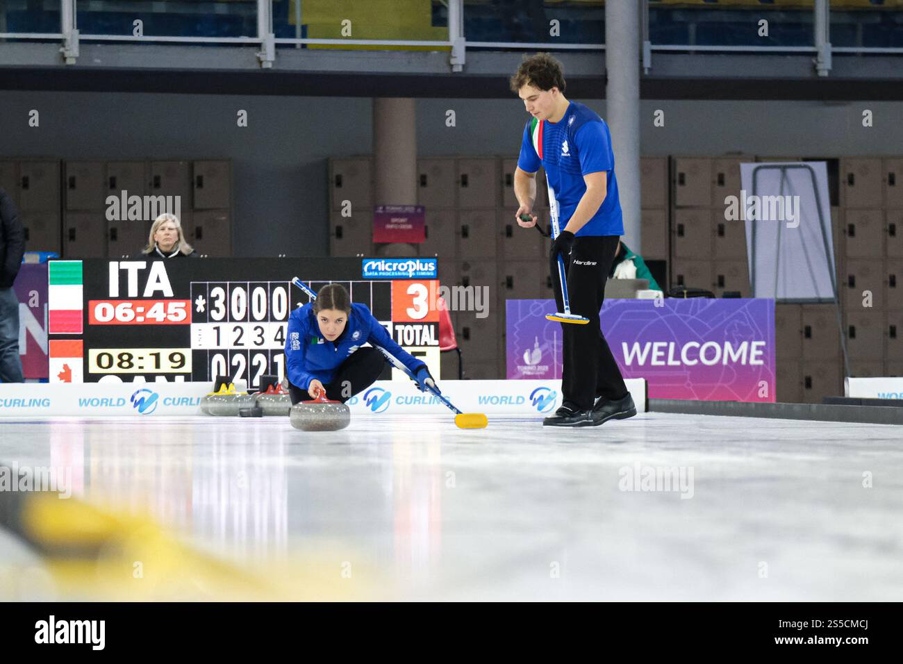 Turin, Italy. 13th Jan, 2025. Giulia Zardini Lacedelli (ITA) (L) and ...