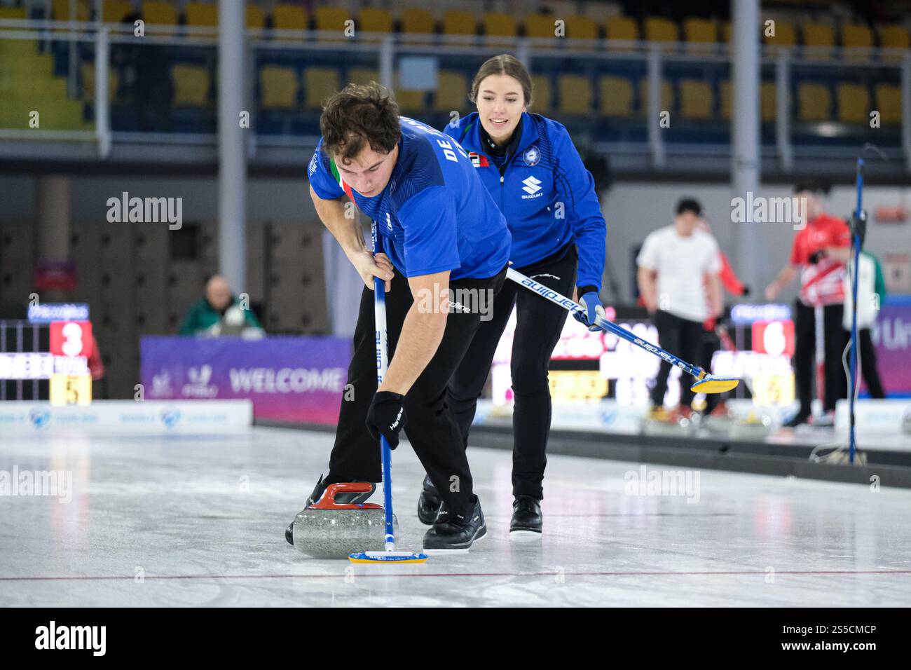 Turin, Italy. 13th Jan, 2025. Francesco De Zanna (ITA) (L) and Giulia ...