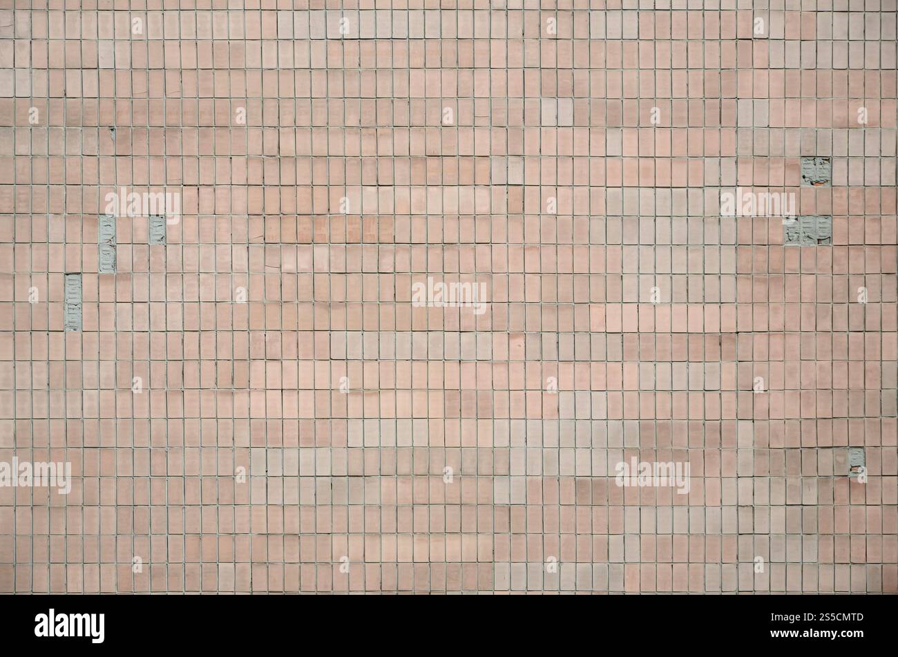 Old Soviet beige wall tiles. The texture of the classical outer tile ...
