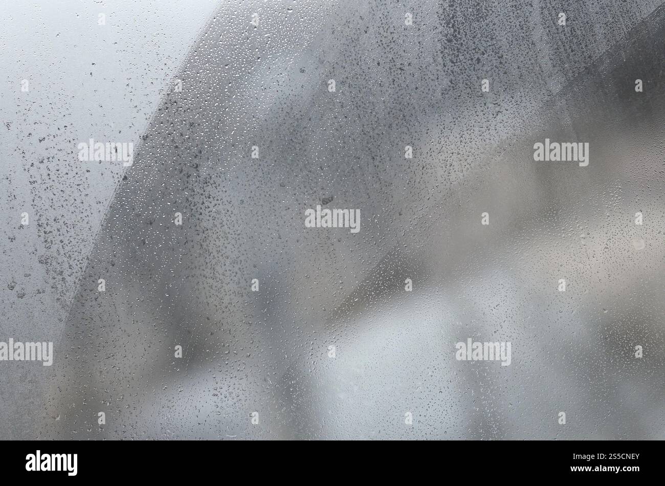 Window glass with condensate or steam after heavy rain, Texture or ...