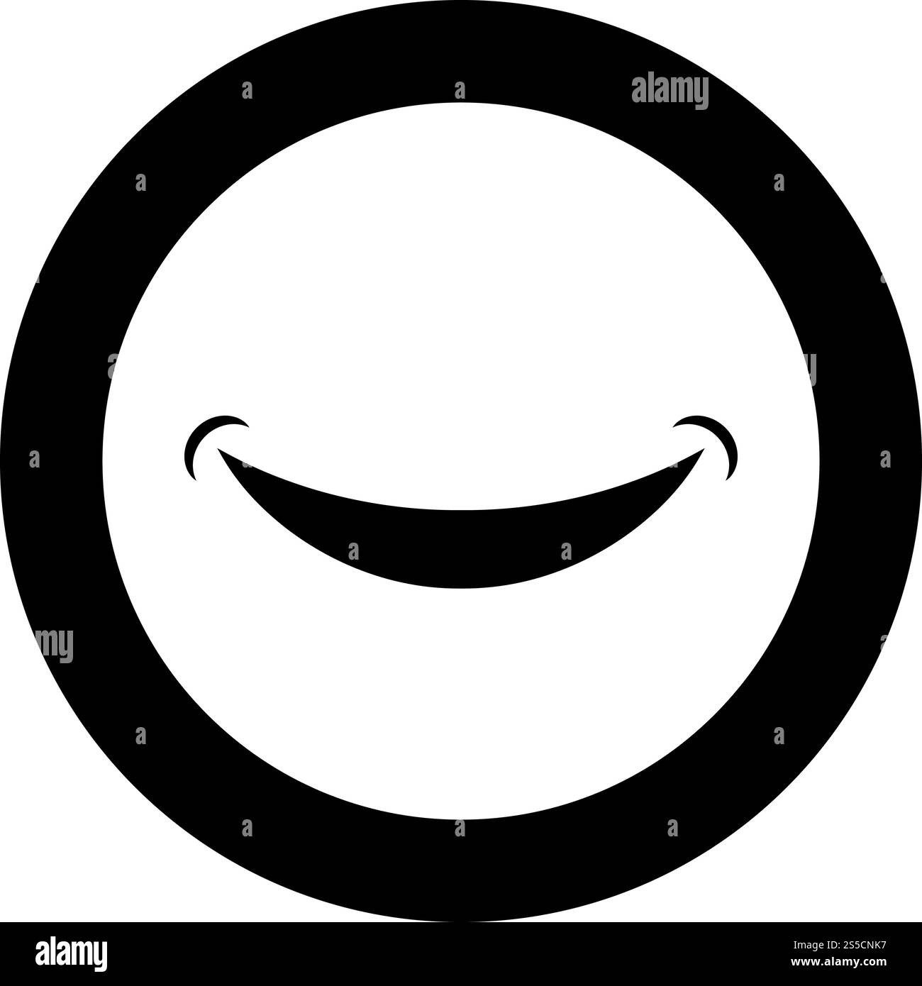 Smile Smlie doodle icon in circle round black color vector illustration ...