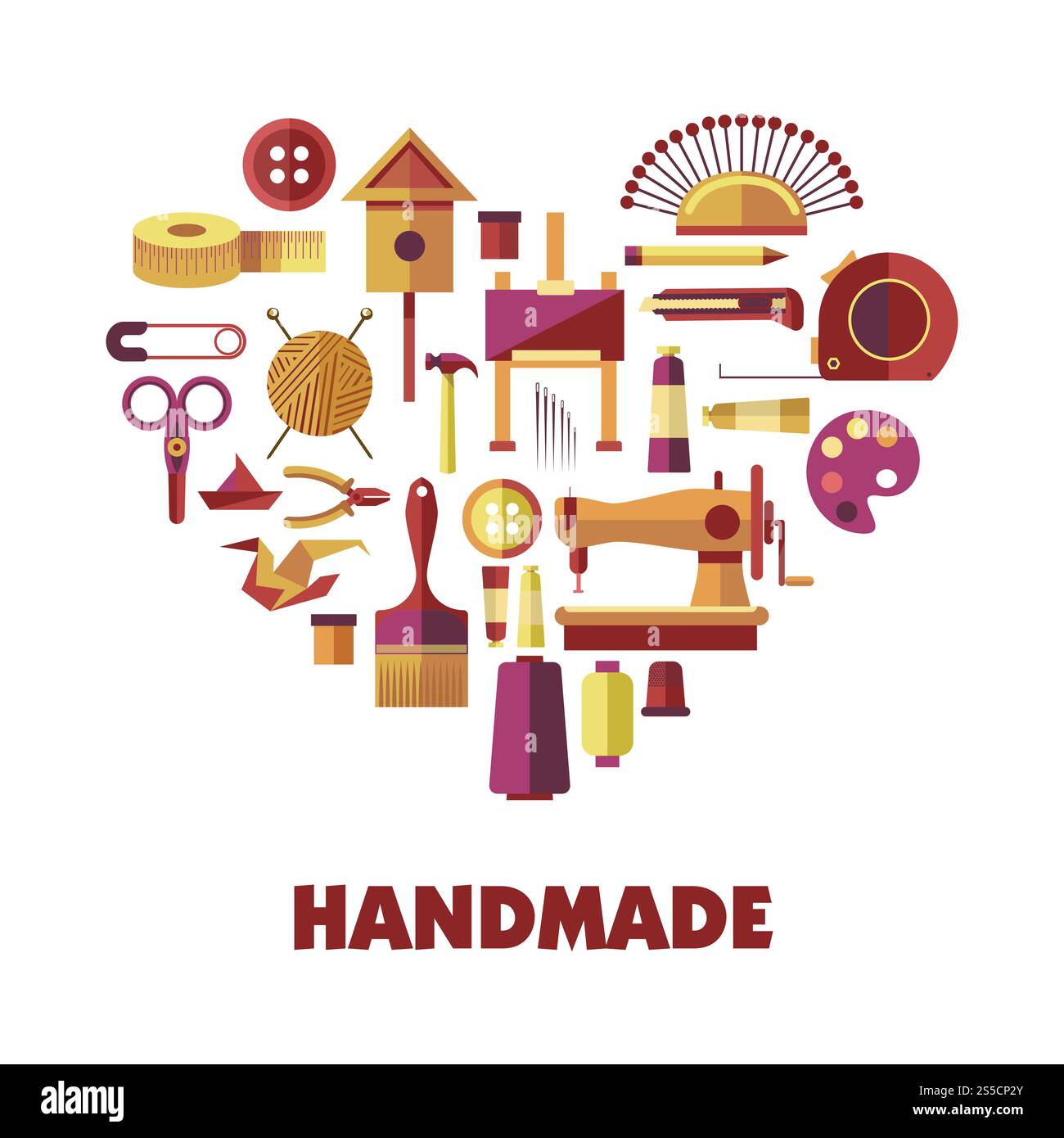 Handmade products creation special tools in heart shape. Equipment to ...