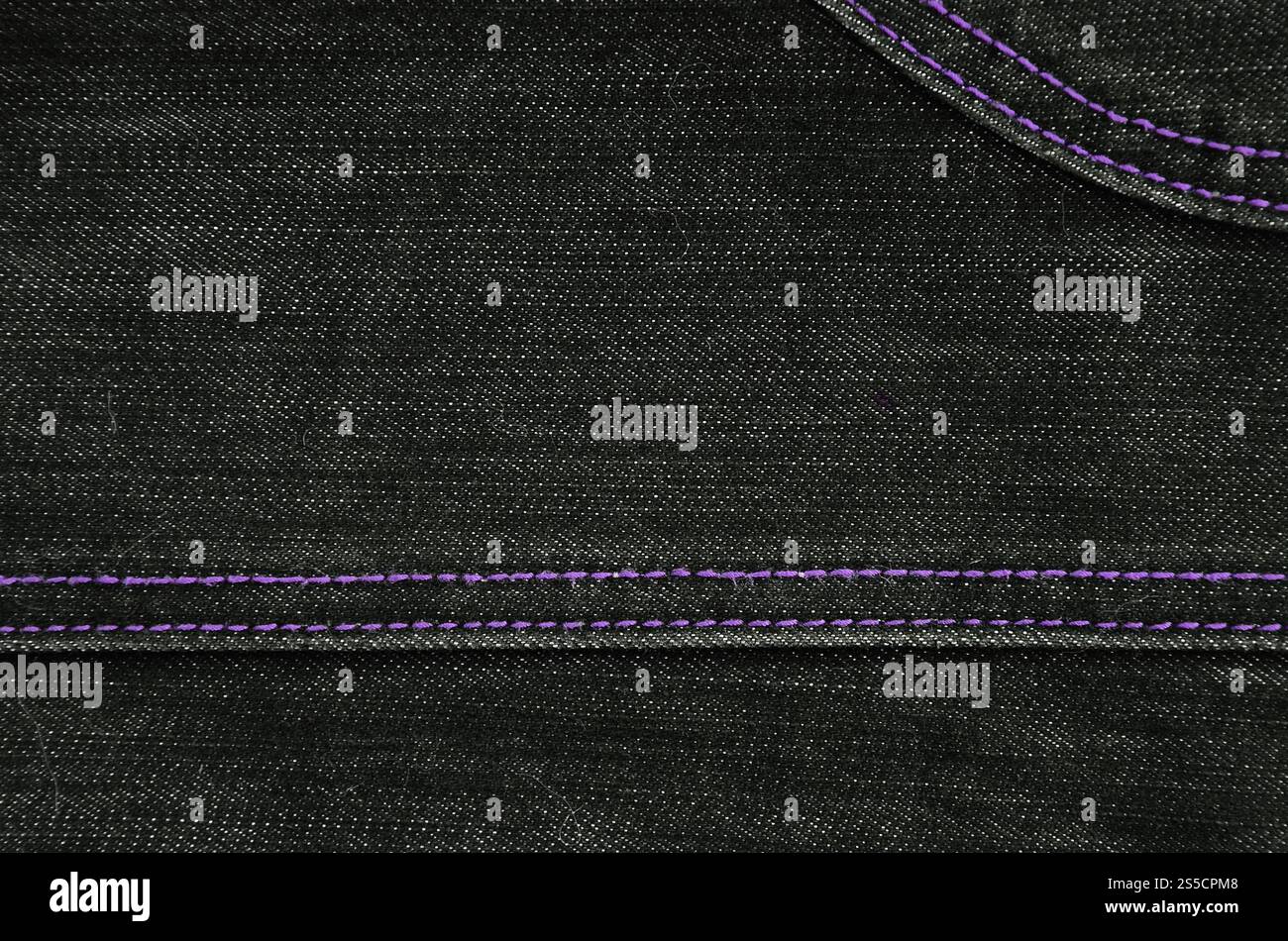 The texture of classic black denim cloth. Dark jeans background with ...