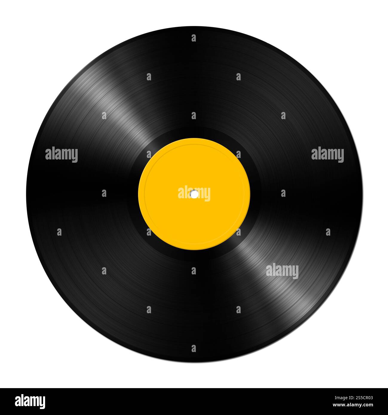 Yellow vinyl record isolated on white background. 3D illustration ...