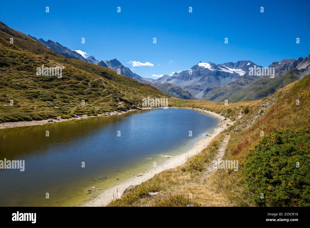 Lake of the nail, Lac du clou, in Pralognan mountains, french alps ...