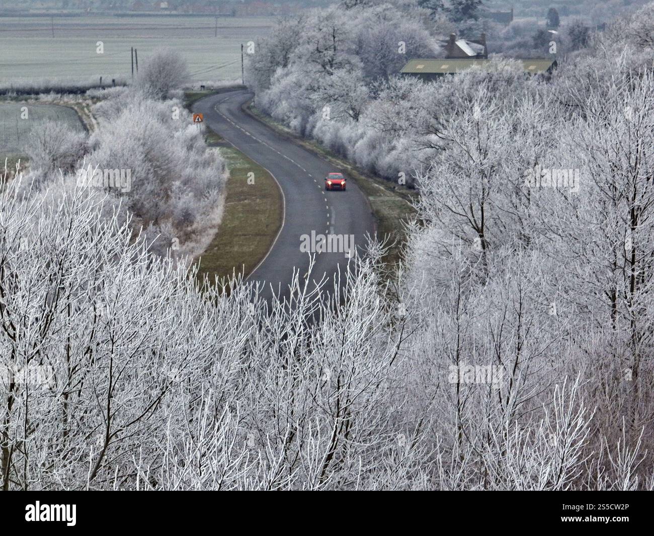 It looks like a winter wonderland in Thorney, near Peterborough ...
