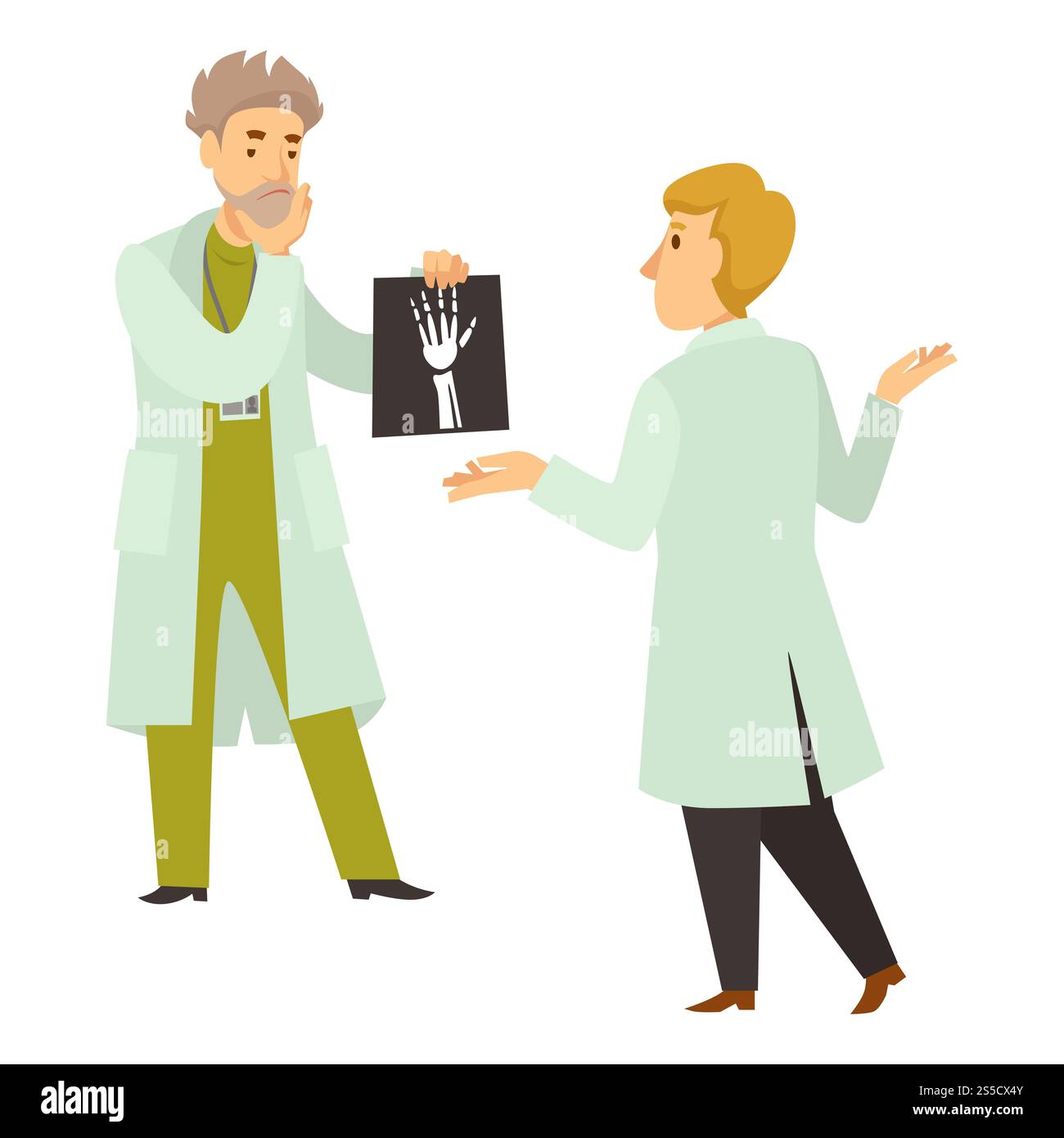 Doctors and X-ray of broken hand. Traumatologist with hand X-ray ...