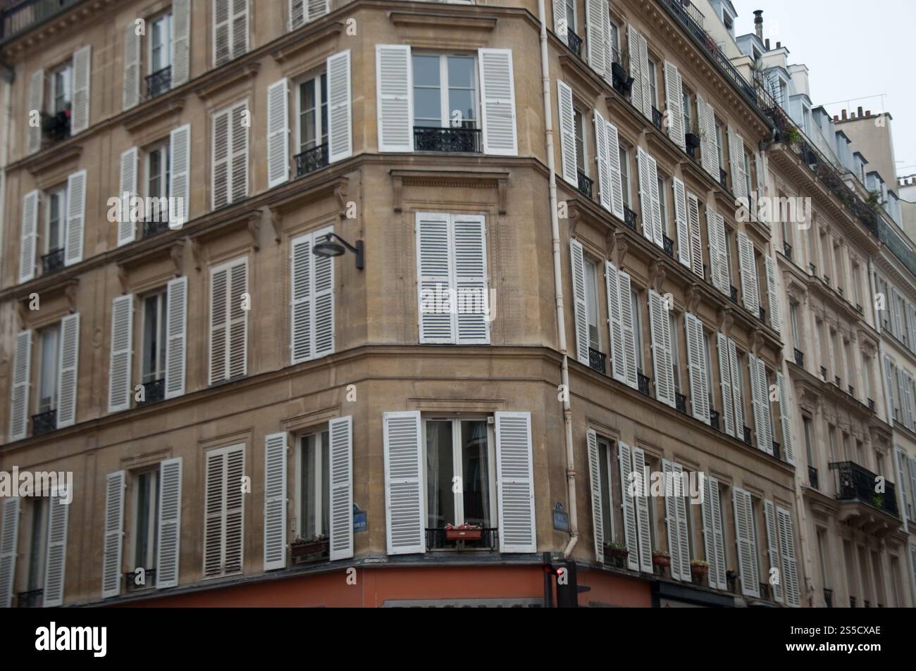 Elegant building with white shutters, District 6, 6eme arrondissement ...
