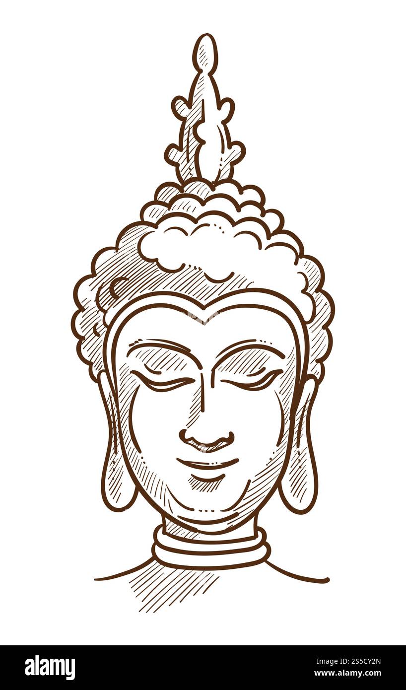 Gautama Buddha Face Drawing