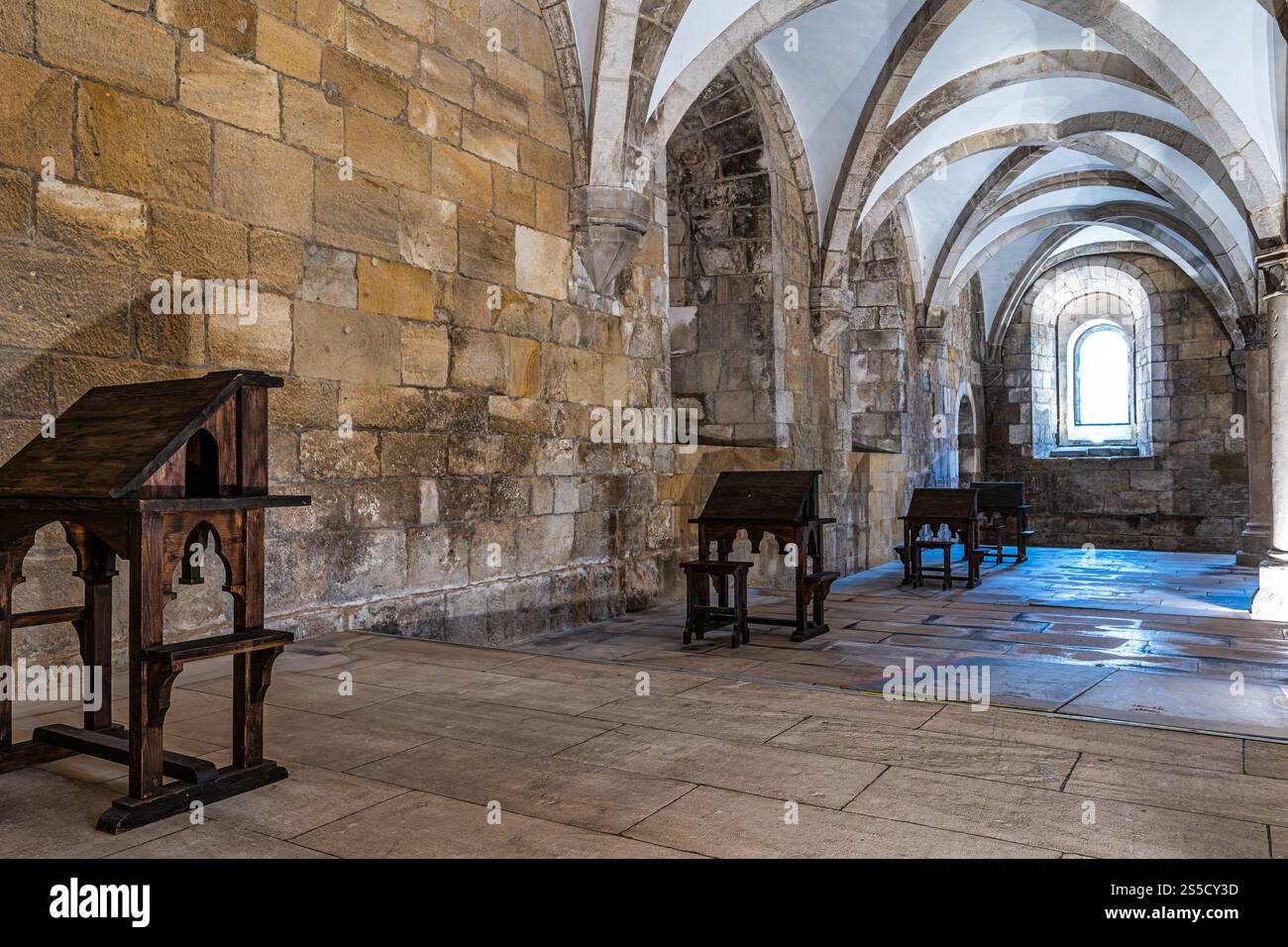 The monks hall of Alcobaca monastery, Mosteiro de Santa Maria de ...