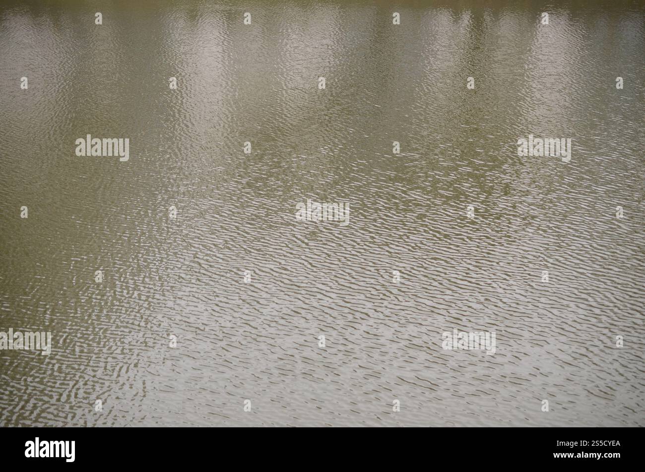 The texture of the water in the river under the influence of wind. A ...