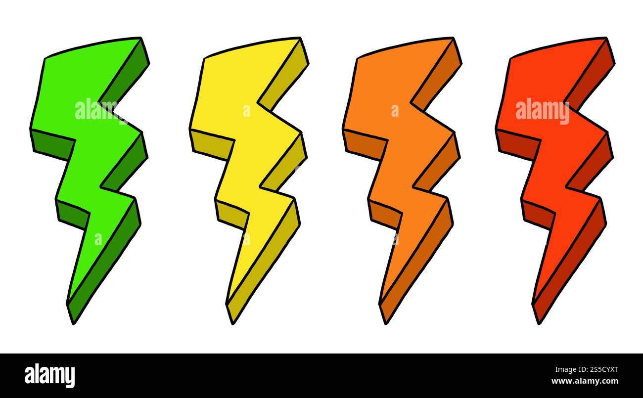Handmade drawing of a lightning bolt. Simple concept drawing for an ...