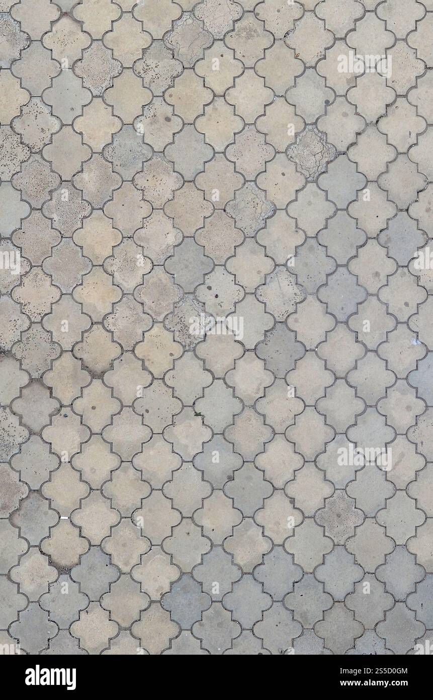 The Texture Of A Rhythmic Mosaic Made Of Concrete Tiles Background Image Of A Large Area Of Old